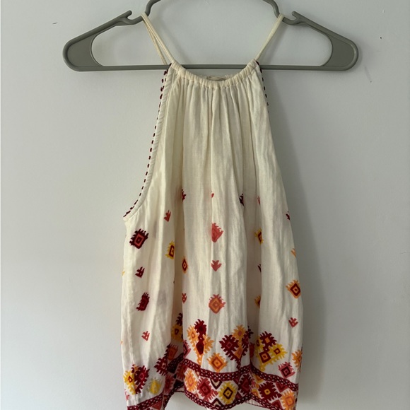 LOFT | Tops | Loft Cream Embroidered Halter Top | Poshmark